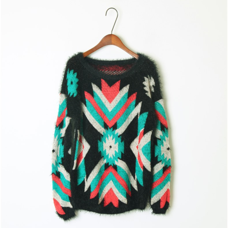 Beautiful Color Sweater Geometric Patterns/swt0022 on Luulla